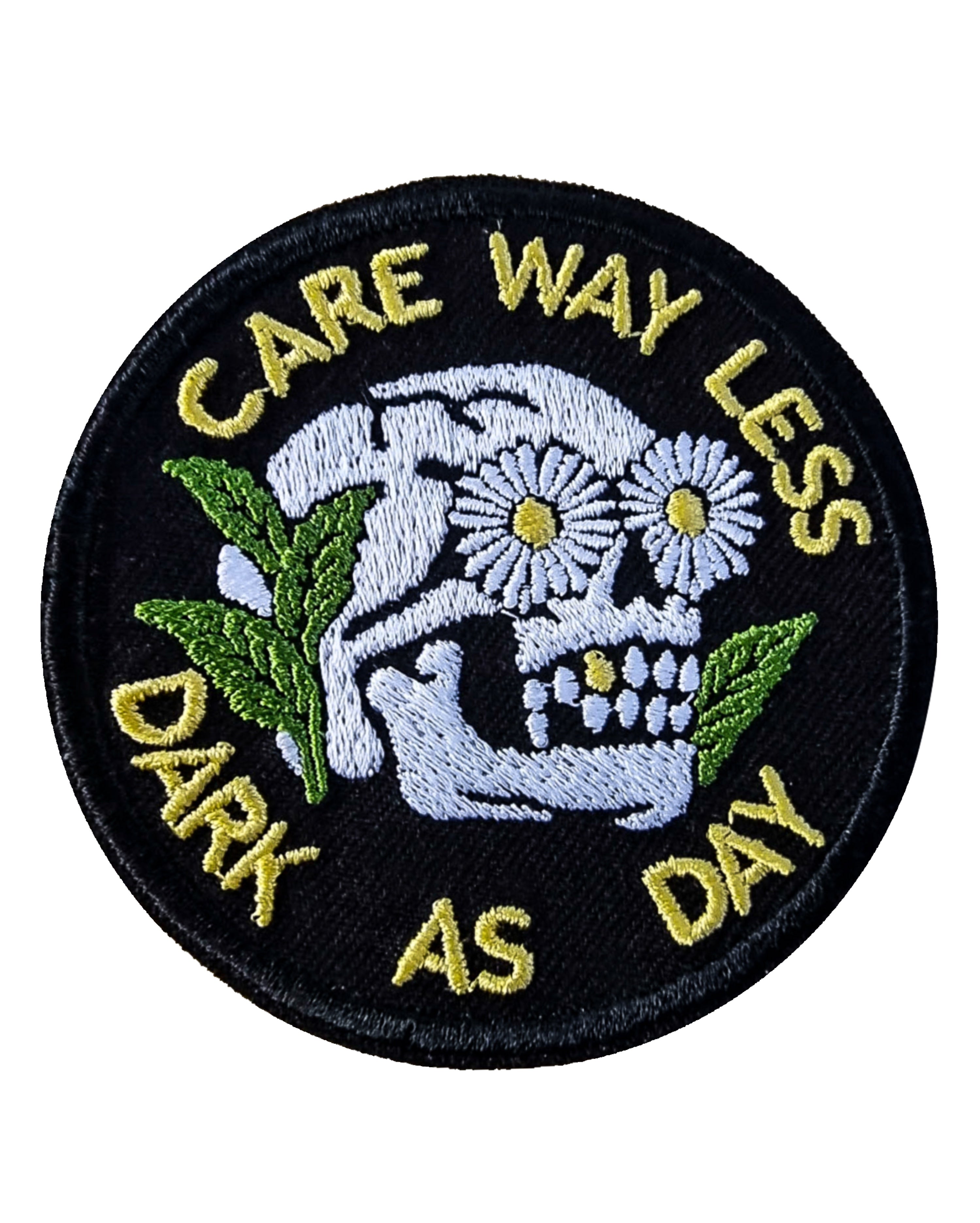 Care Way Less Sew-on Patch – Dark As Day Apparel